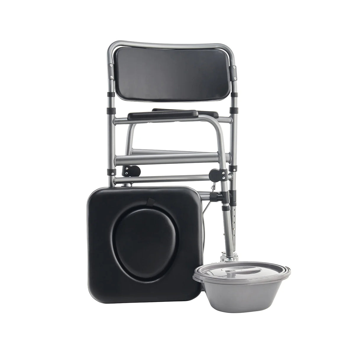 Aluminium Padded Seat Foldable Mobile Commode – Easy Wheels Pte Ltd