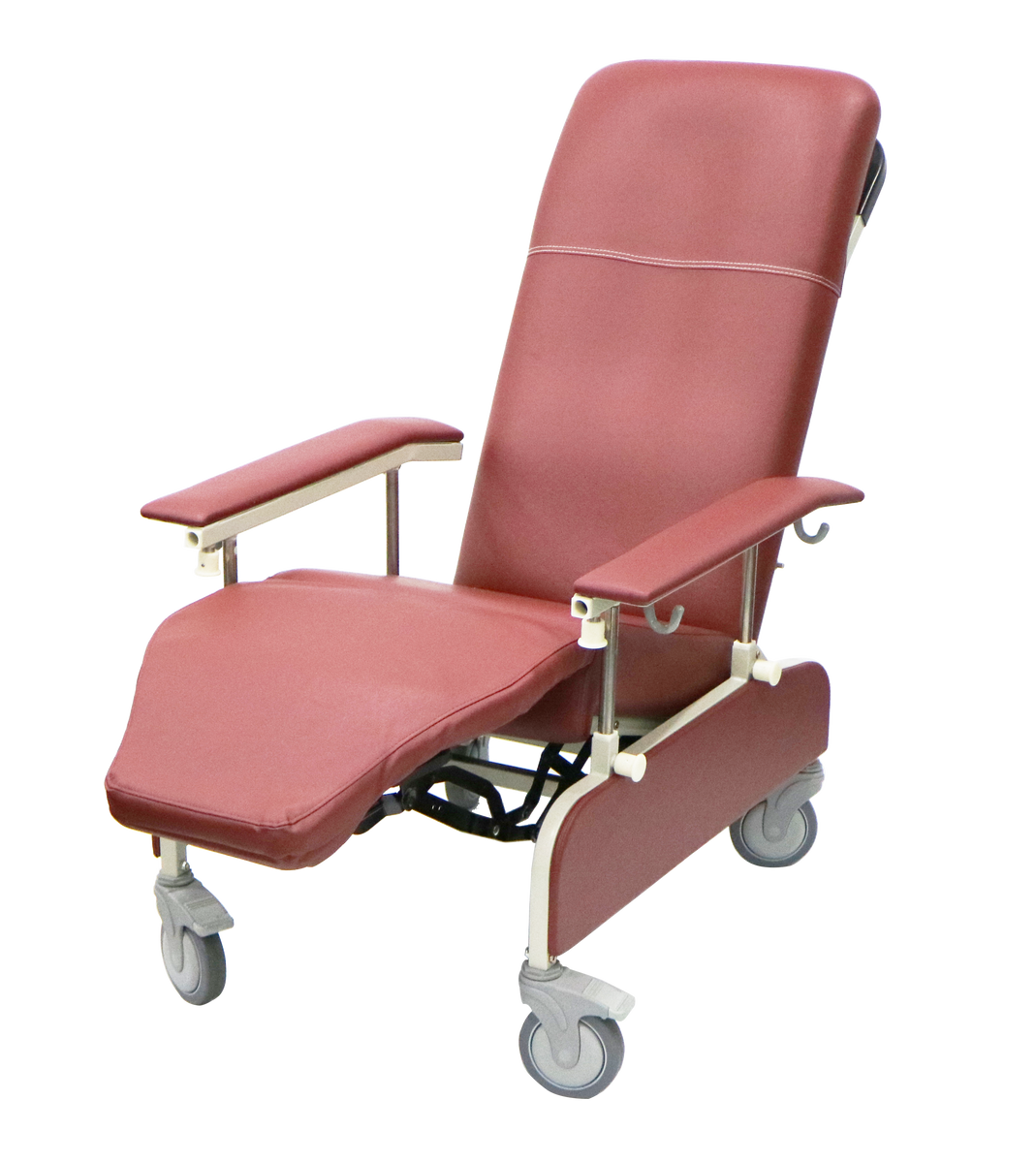 3 Position Reclining Mobile Geriatric Chair with Drop Down Armrests (S ...